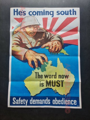 1944 WW2 AMERICA AUSTRALIA PACIFIC JAPAN WAR MAP ARMY ASIA PROPAGANDA ...