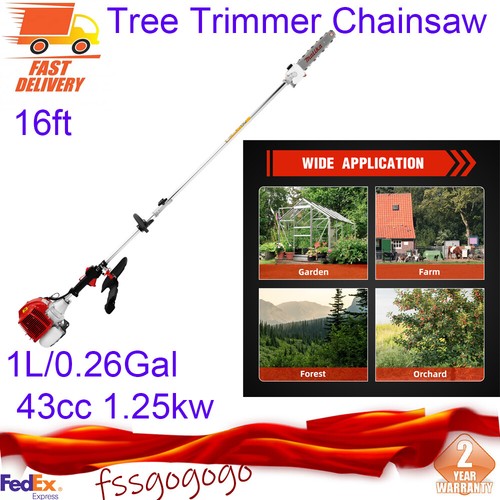 Gas Trimmer Saw Tree Trimmer Chainsaw Gas Powered Pole Saw Pruner ...