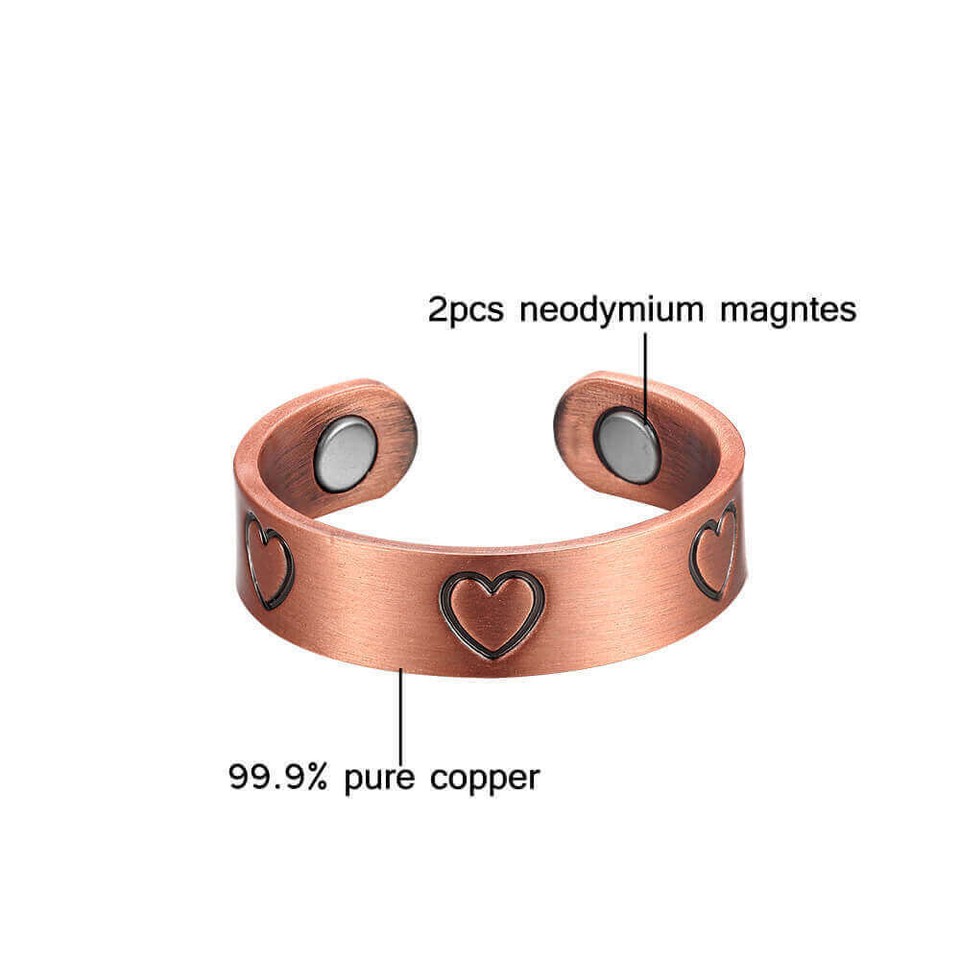 Pure Copper Ring therapy Arthritis Pain Relief Joint Pain 4 Magnets Men ...