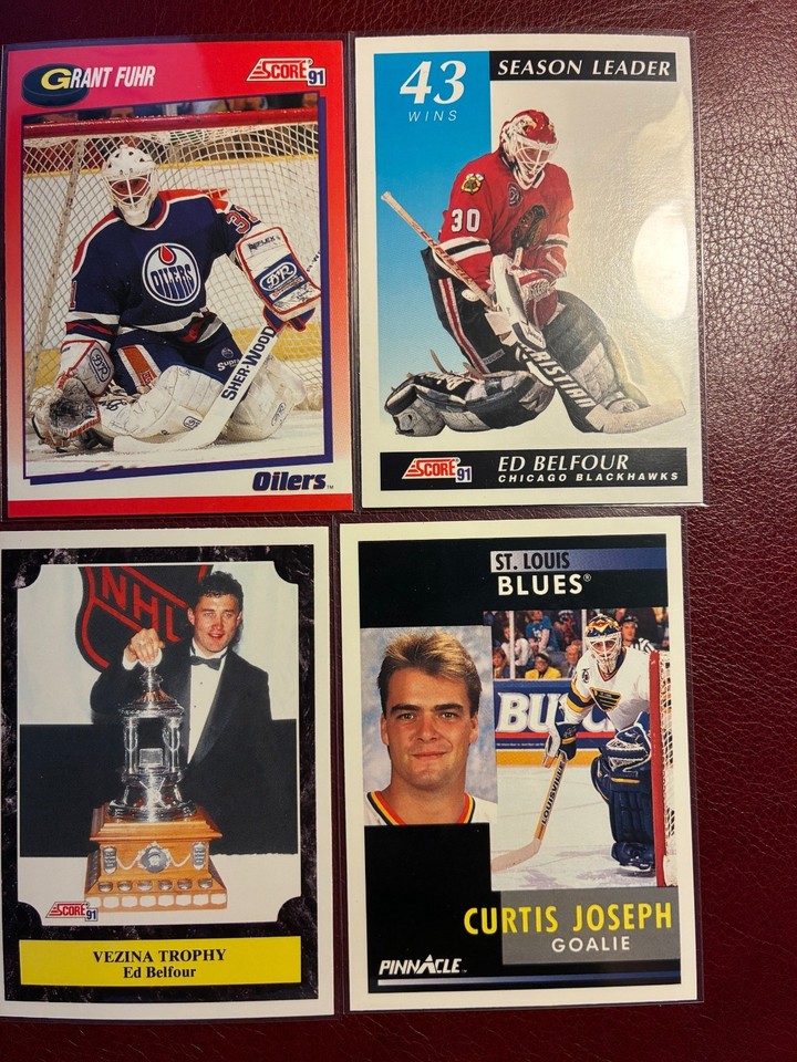 Lot of 30 HOF Hockey Goalie Cards, Patrick Roy, Ed Belfour, Curtis ...