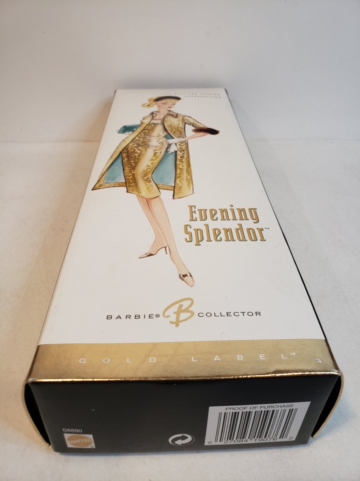 EVENING SPLENDOR 1959 VINTAGE REPRO BARBIE DOLL 2004 GOLD MATTEL G8890 ...