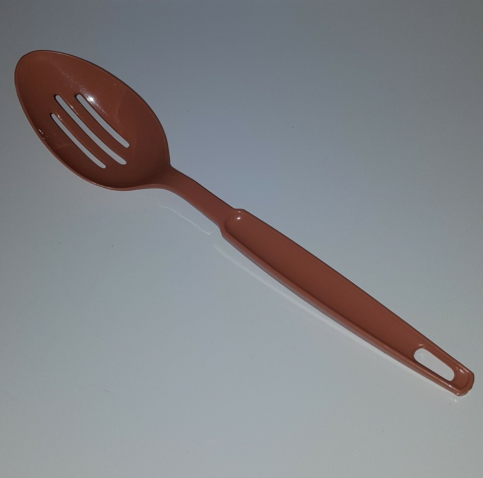 Vintage ECKO Slotted Plastic Nylon Serving Spoon Rose Gold USA Made ...