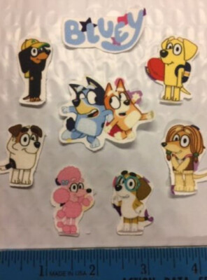 BLUEY BINGO and Friends iron-on FABRIC appliques NO SEW 8pcs HANDMADE ...
