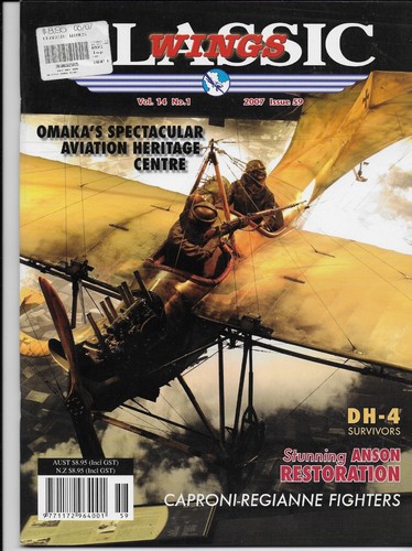 4 x Classic Wings Magazine - 2007 Volume 14 No's 1 3 4; 2008 Vol 15 No ...