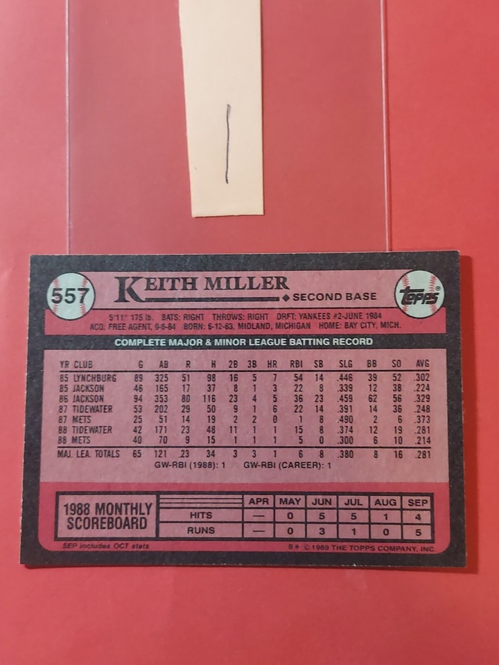 1989 Topps #557 Keith A. Miller, cd1 | eBay
