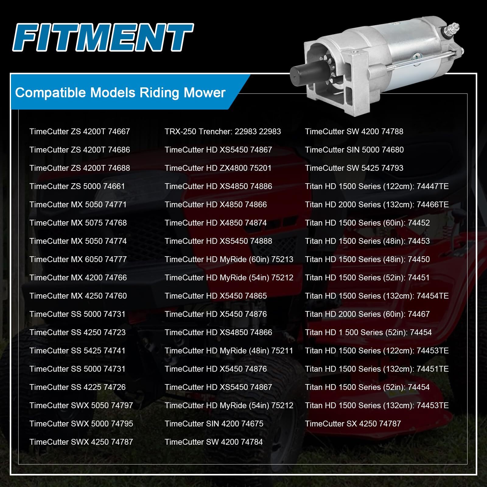 136-7880 Lawn Mower Starter Motor for 2P77F Engines For Toro Timecutter ...