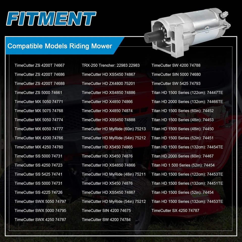 136-7880 Lawn Mower Starter Motor for 2P77F Engines For Toro Timecutter ...