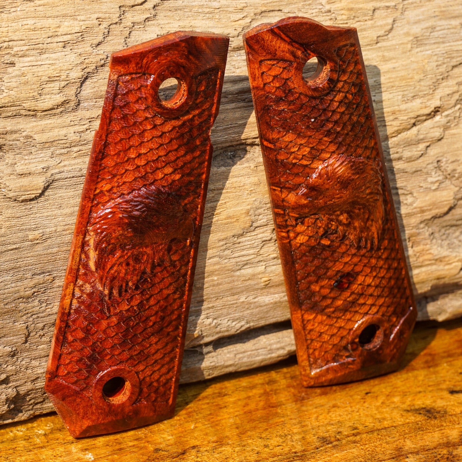Ed Brown 1911 Bobtail Custom Made Amboyna Exotic Wood Burl Lumber Grips ...