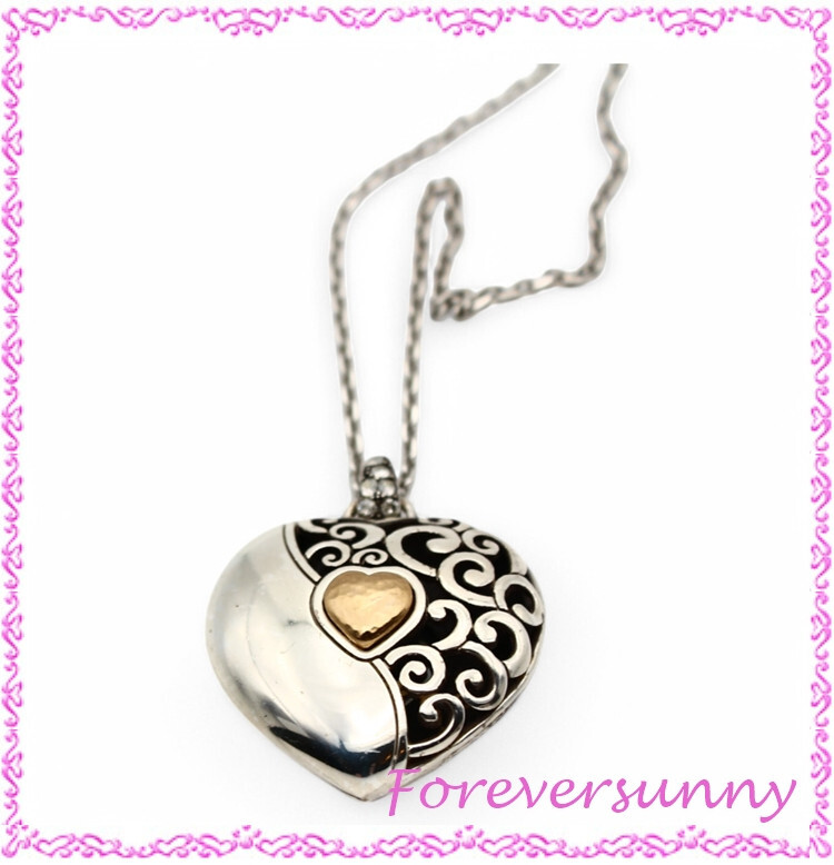 Brighton Ecstatic Heart Silver Crystal Pendant Necklace | eBay