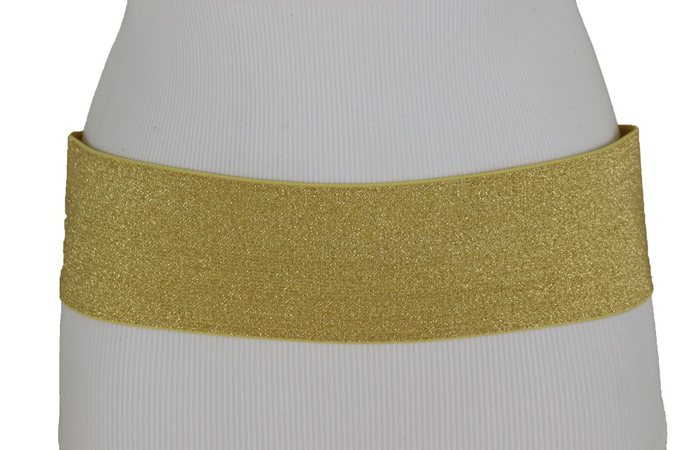 Women Gold Wide Elastic Smoth Look Fashion Belt Hip High Waist Round ...