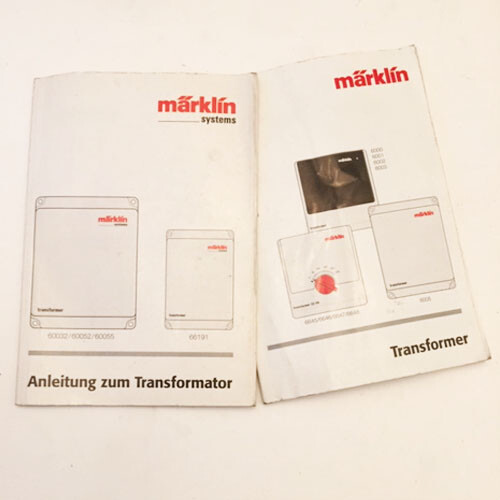 Instructions Manual For Marklin Transformers 6001-2-3 600-52-55 66191 ...