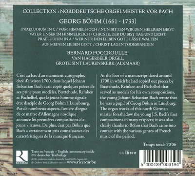 BERNARD FOCCROULLE GEORG BÖHM: ORGELWERKE NEW CD 5400439003194| eBay