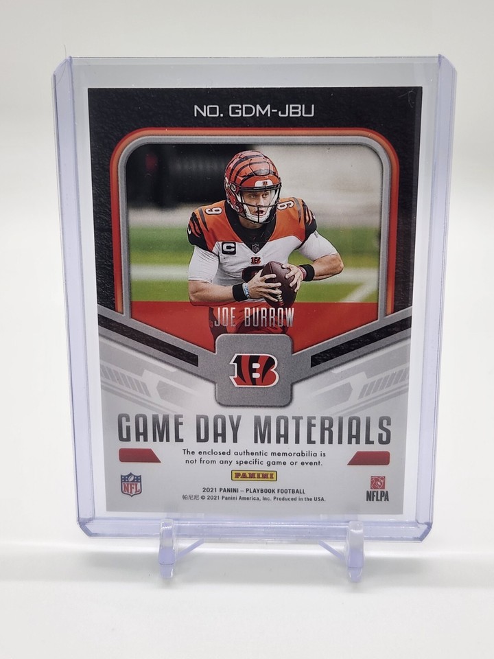 2021 Panini Playbook Football Joe Burrow Game Day Materials Patch #GDM ...