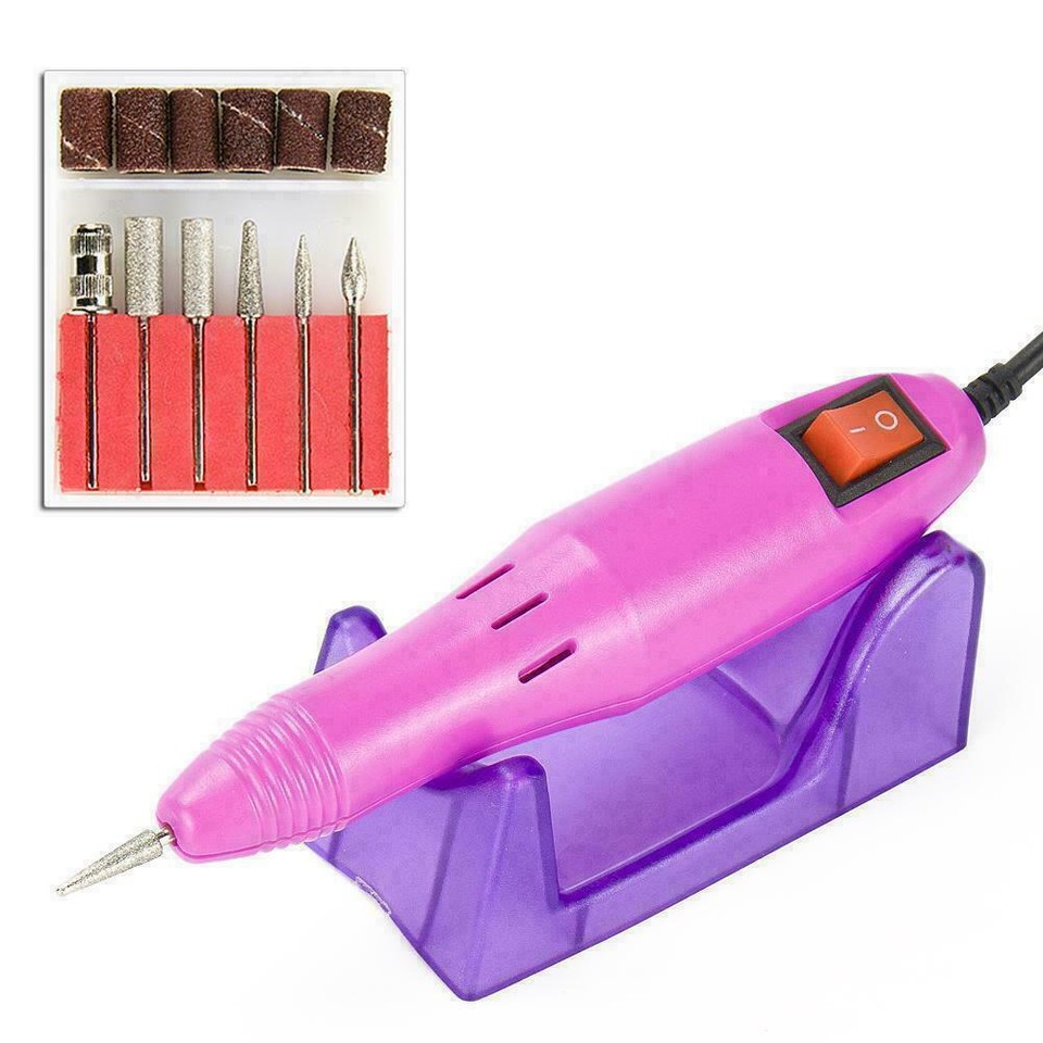 Electric Nail File Drill Manicure Machine Art Acrylic Pedicure Tool Set ...