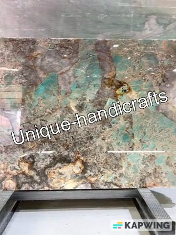 Blue Amazonite Granite Slabs bathroom Countertops, Vanity counter slab ...