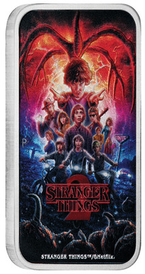 2026 STRANGER THINGS-SEASON 2 Rectangular 1oz $1 Colored Silver Coin ...