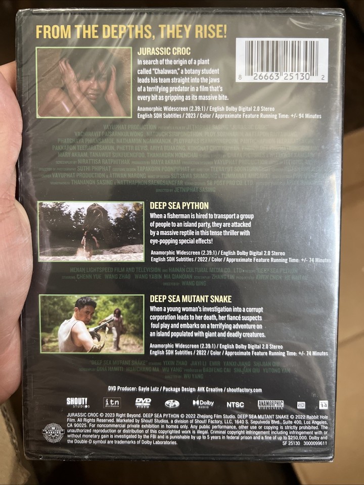 Beasts From The Deep 3-Film Collection Jurassic Croc/Deep Sea Python ...