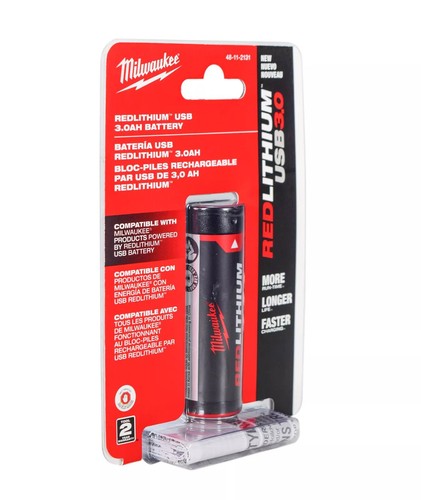 Milwaukee 48-11-2131 Fast-Charging RedLithium 3.0AH USB Rechargeable ...