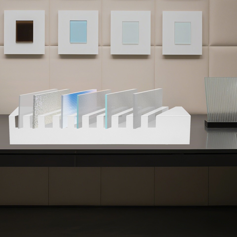 45° White 10 Slots Tile Sample Display Rack Tabletop Metal Tile Display ...