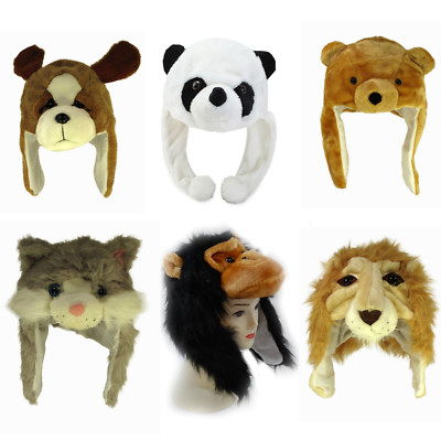 CHILDS/ADULTS FURRY ANIMAL HATS. 8 designs, 2 sizes fast post 1st class ...