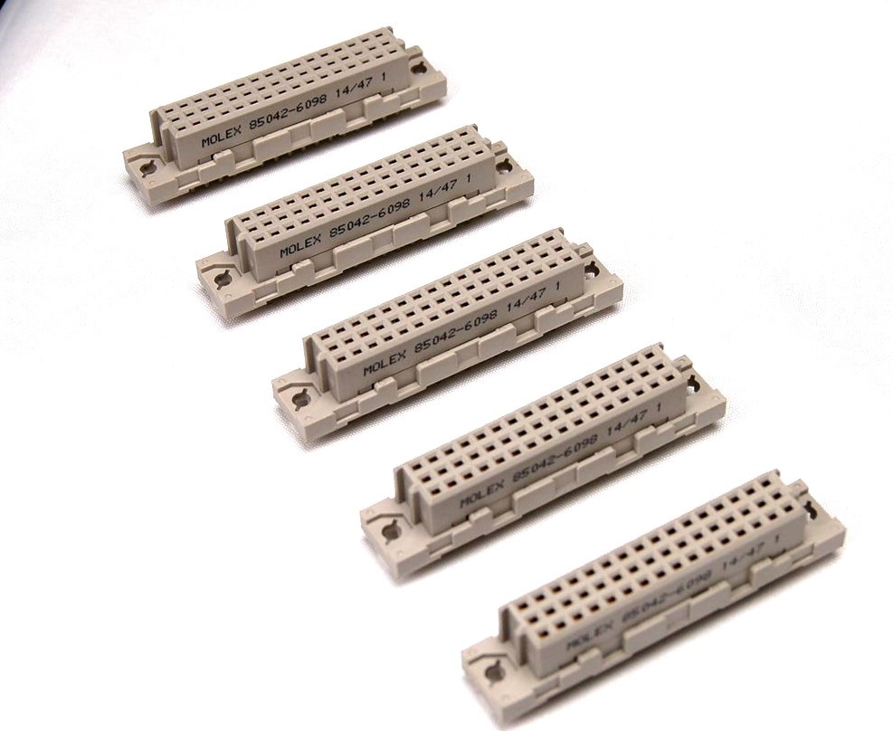 5 (Five) Molex 48-Pin Female 1A @ 250V 3-Row 41612 DIN Connector ...