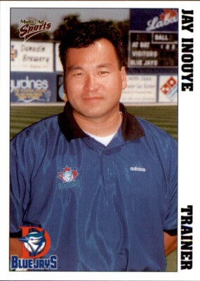 1999 Dunedin Blue Jays Multi-Ad #27 Jay Inouye Iron Man Trainer ...