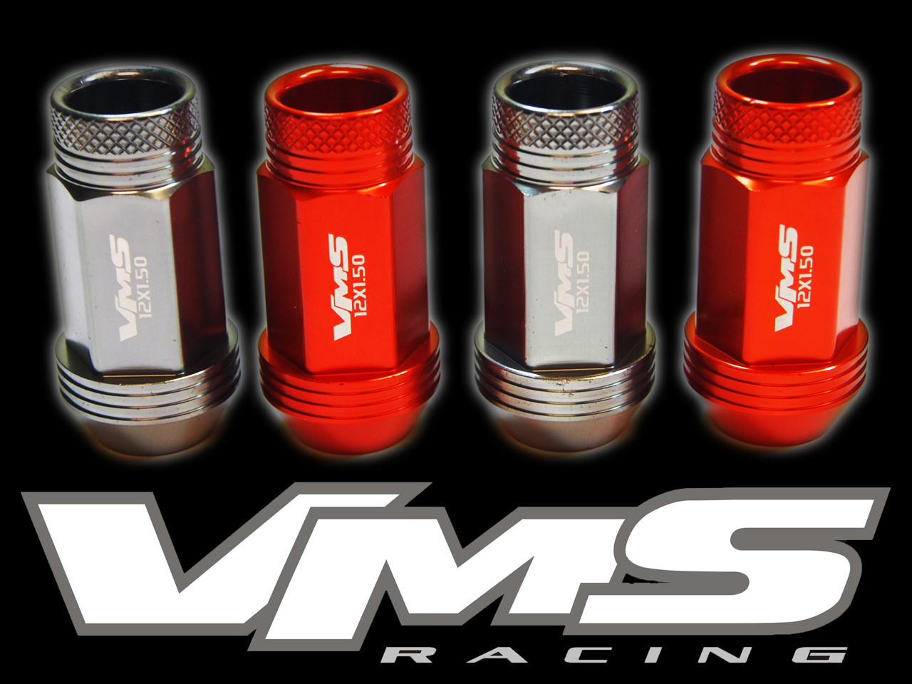 VMS RACING 24 48MM PREMIUM EXTENDED WHEEL LUG NUT 12X1.5 GUNMETAL ...