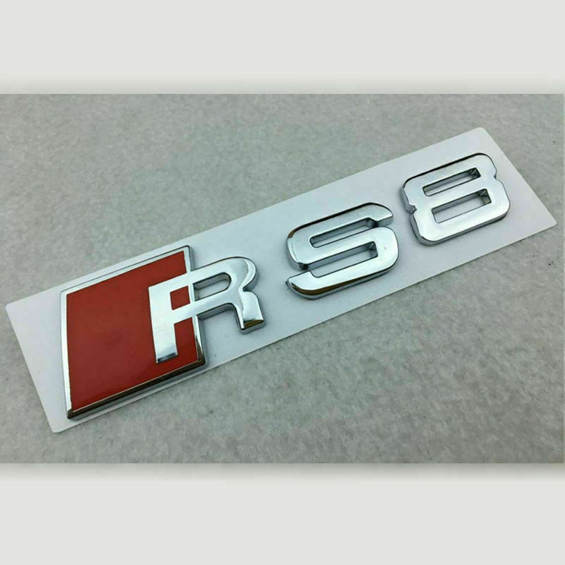 RS Q3 RS Q5 RS3 RS4 RS5 RS6 RS7 RS8 Chrome Metal Badge Rear Boot Emblem ...