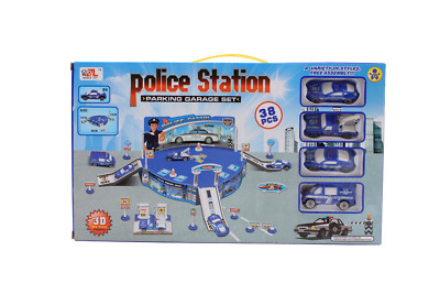 Children's Police Station Parking Garage Playset Childrens Toy Car | eBay