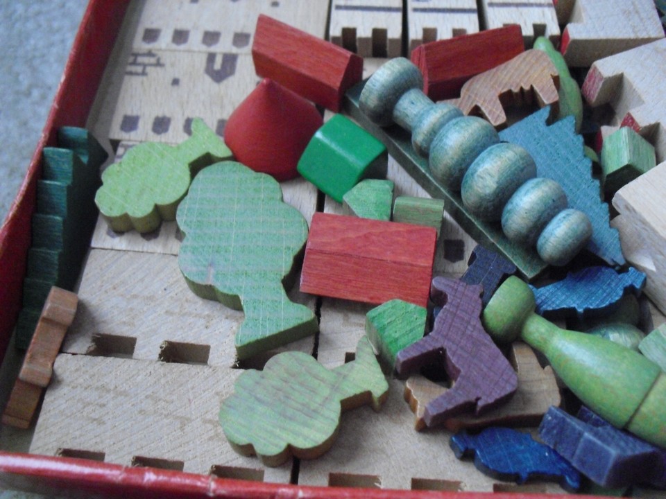 Rare Antique Ges Gesch Germany Wood Castle Building Set in Box | eBay