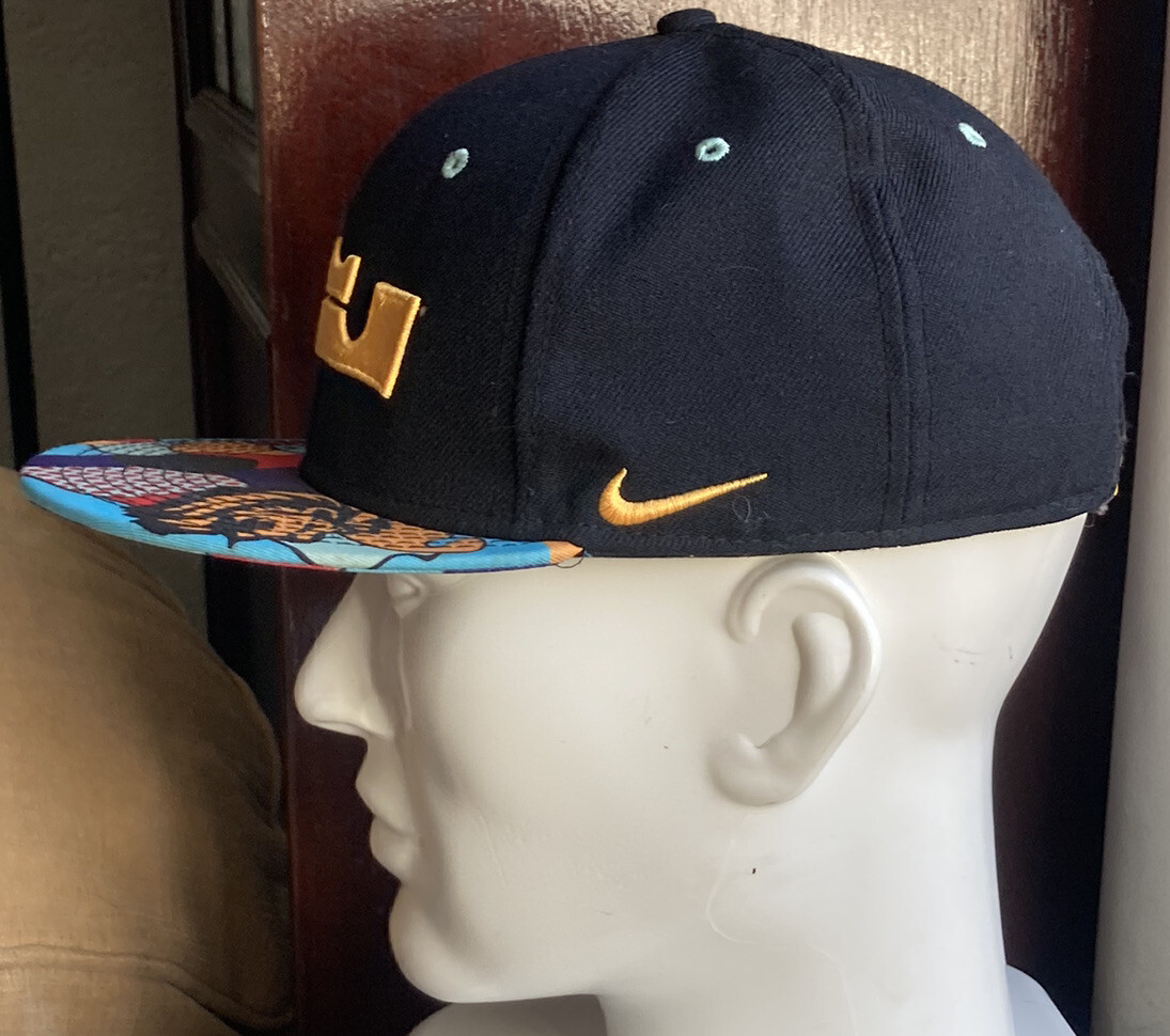 Nike LeBron James Acid Lion Men's OSFM Black Cap Snapback Hat Crown ...