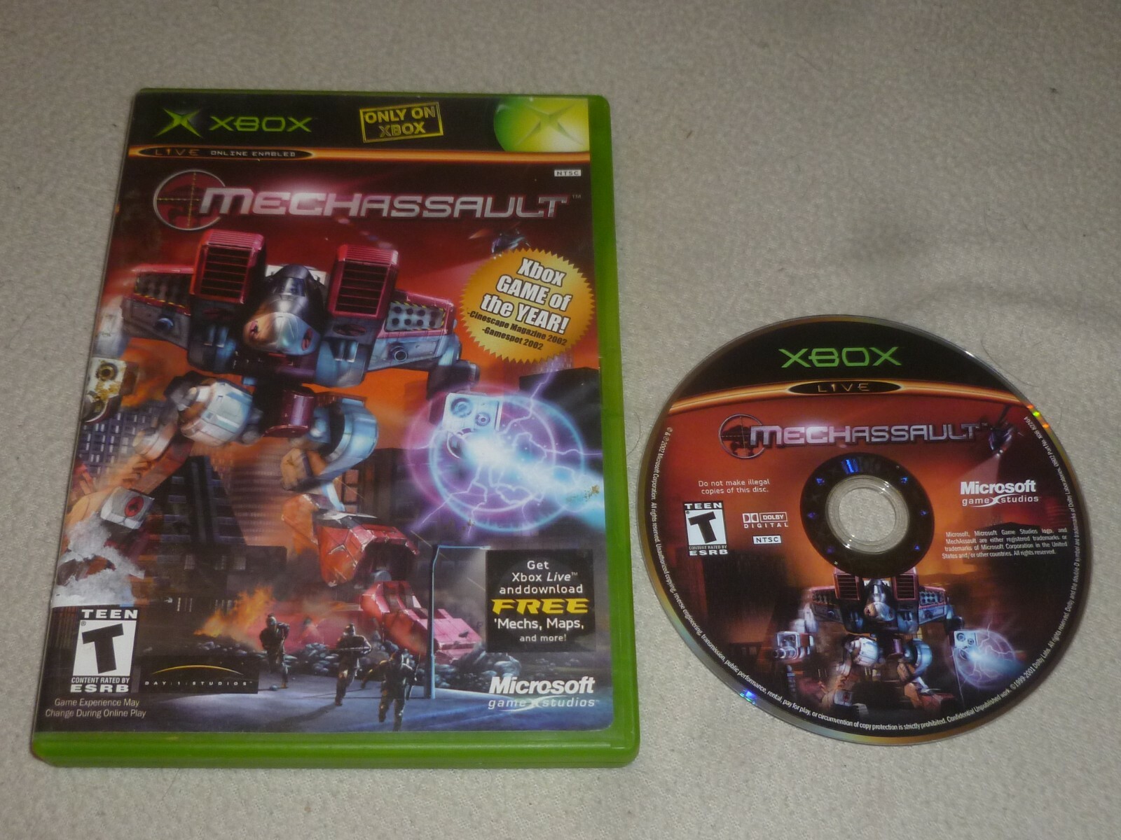 XBOX VIDEO GAME MECHASSAULT W CASE MICROSOFT | eBay