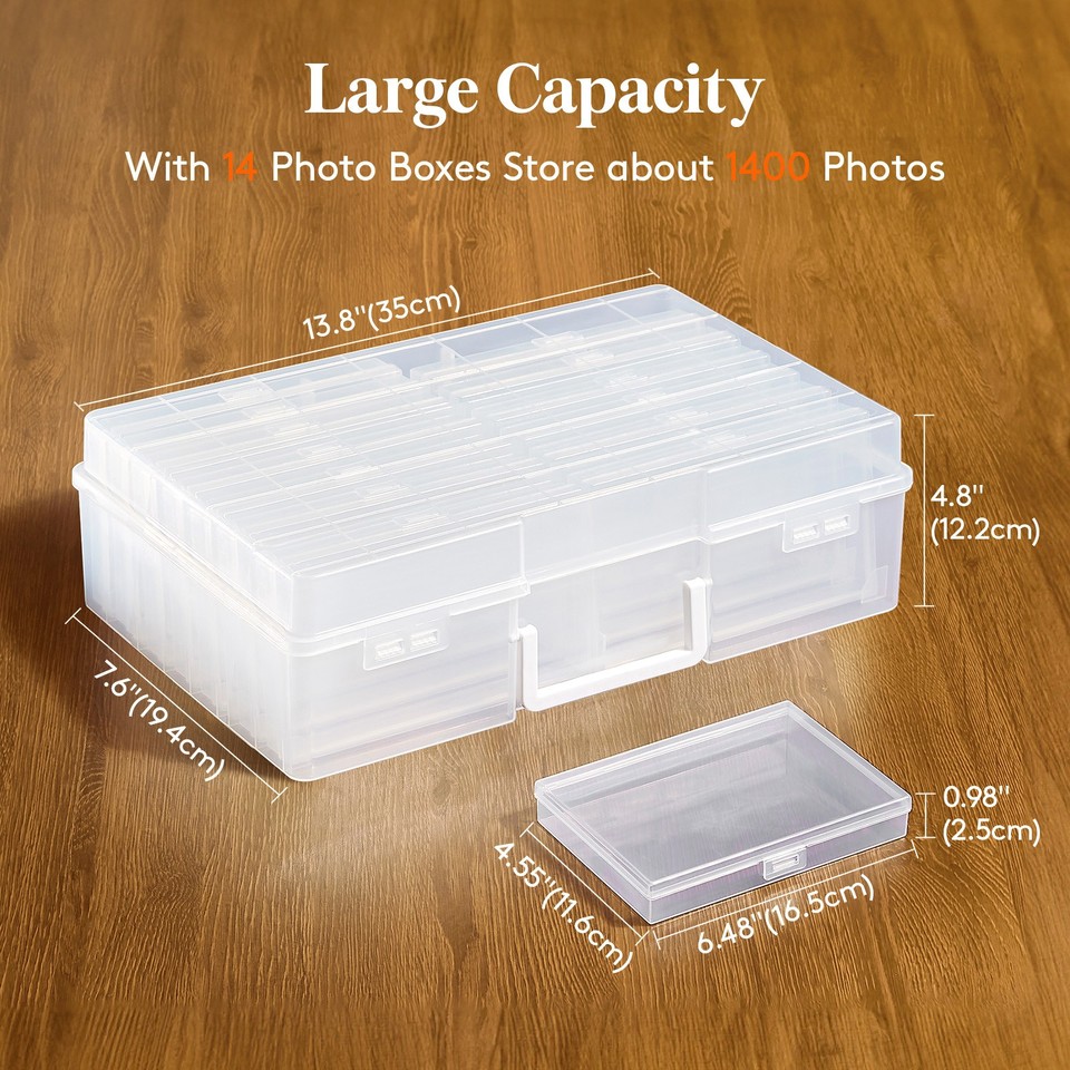 Lifewit 4x6 Photo Storage Box with Lids, Photo Organizers with 1 Label ...