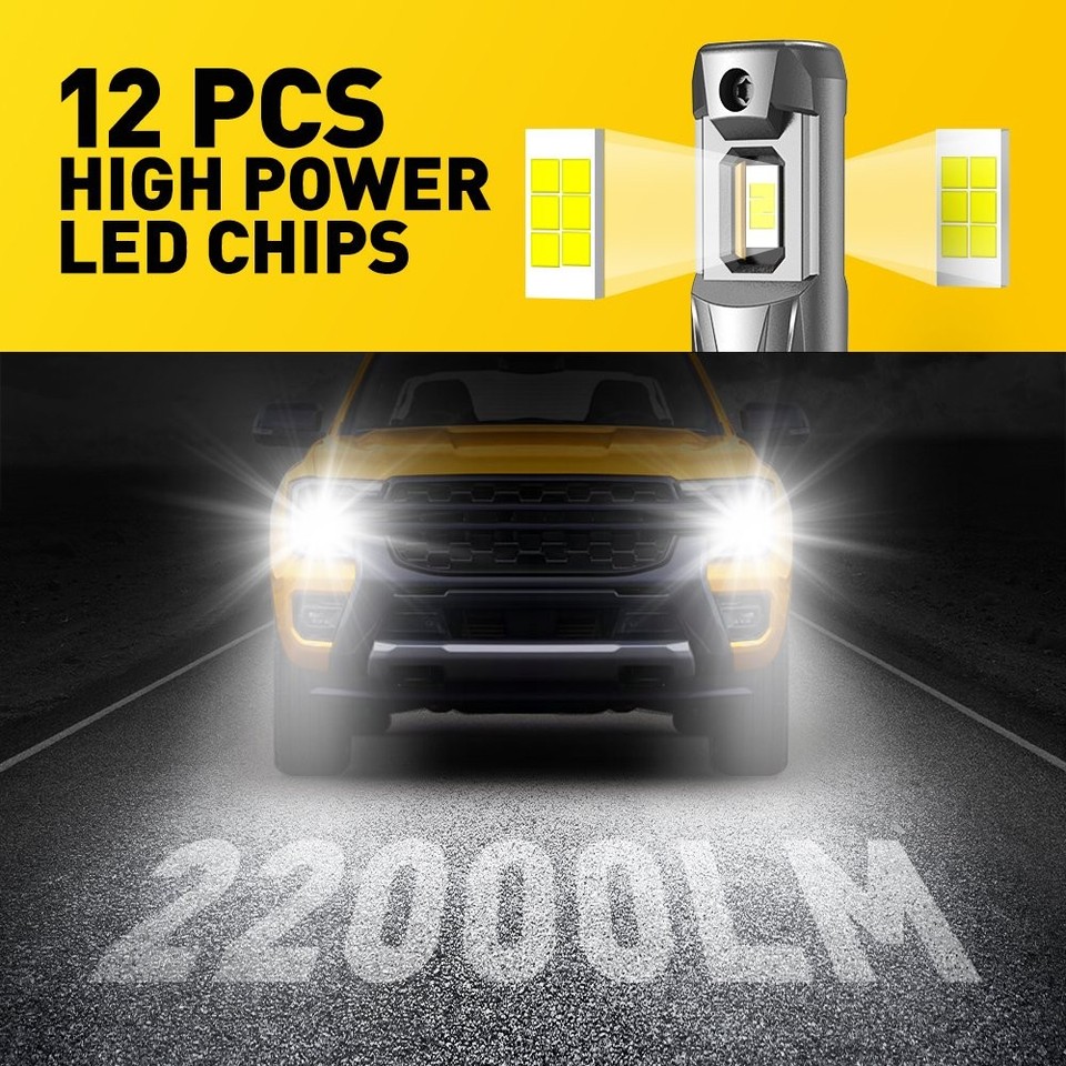 9006 HB4 LED Headlight Super Bright Bulbs Kit White 6500K 44000LM Low ...