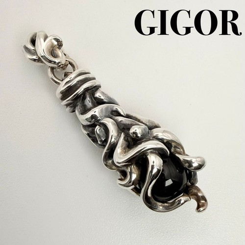 GIGOR Silver 925 Onyx Pendant Excellent Condition Jewelry From Japan | eBay