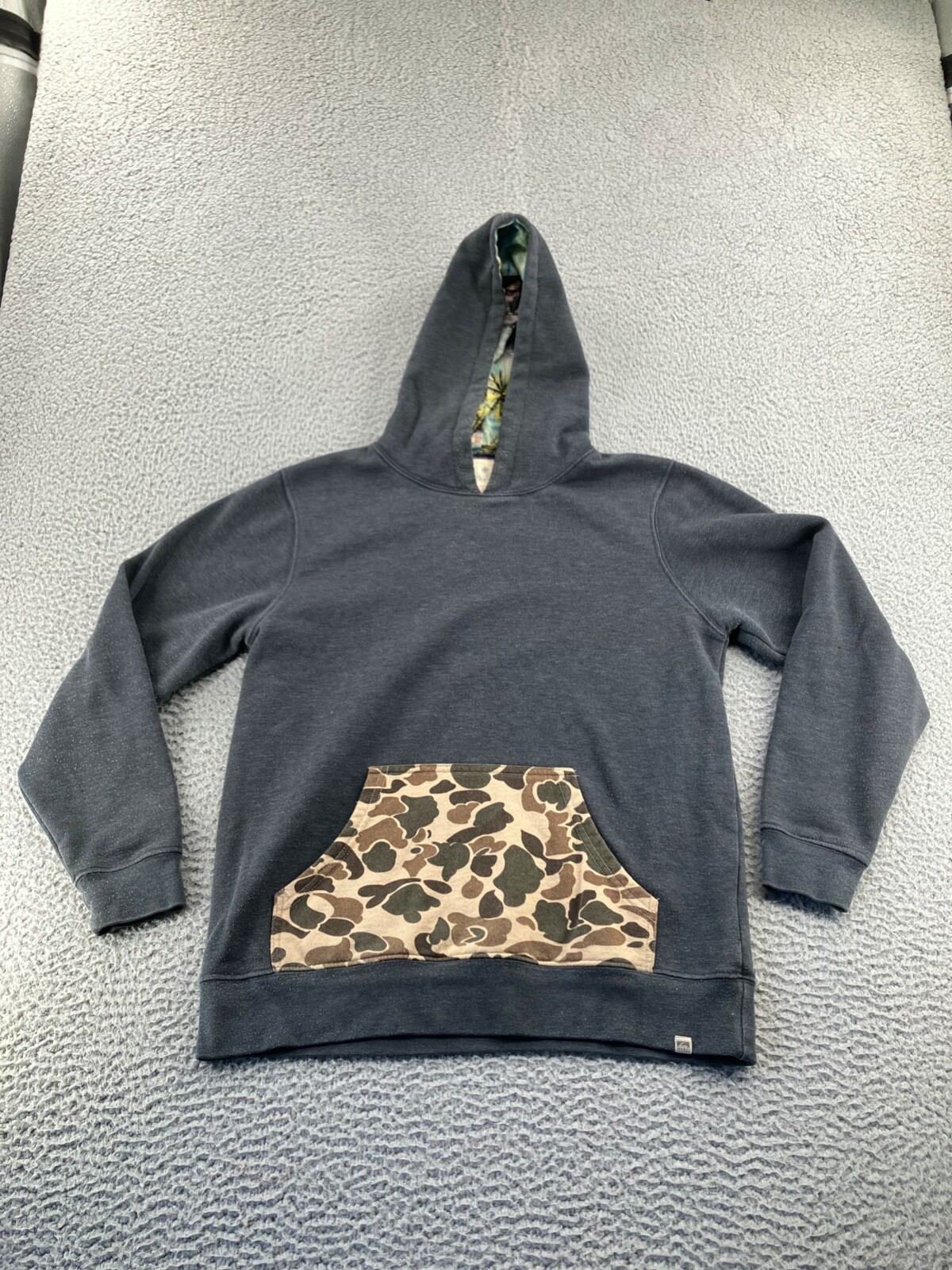 Reef Hoodie Mens Medium Black Beach Floral Camo Pullover Sweatshirt ...