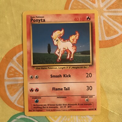Pokémon TCG Ponyta Base Set 60/102 Regular 1st Edition Common | eBay