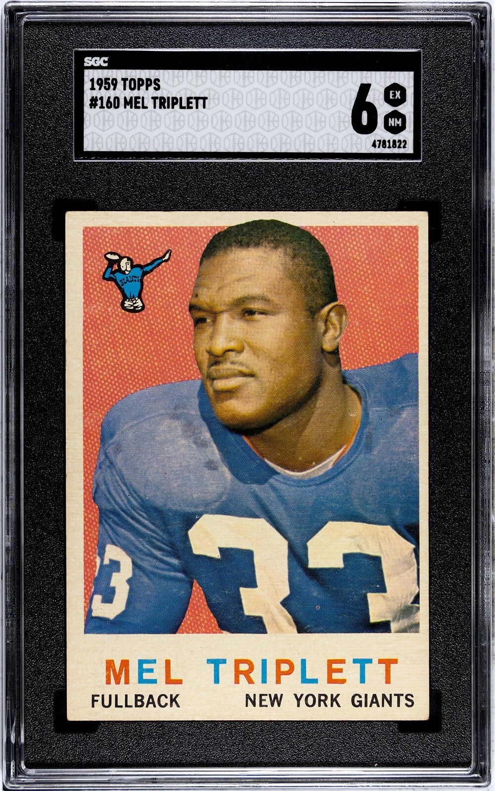 1959 TOPPS #160 MEL TRIPLETT RC SGC 6 - New York Giants | eBay