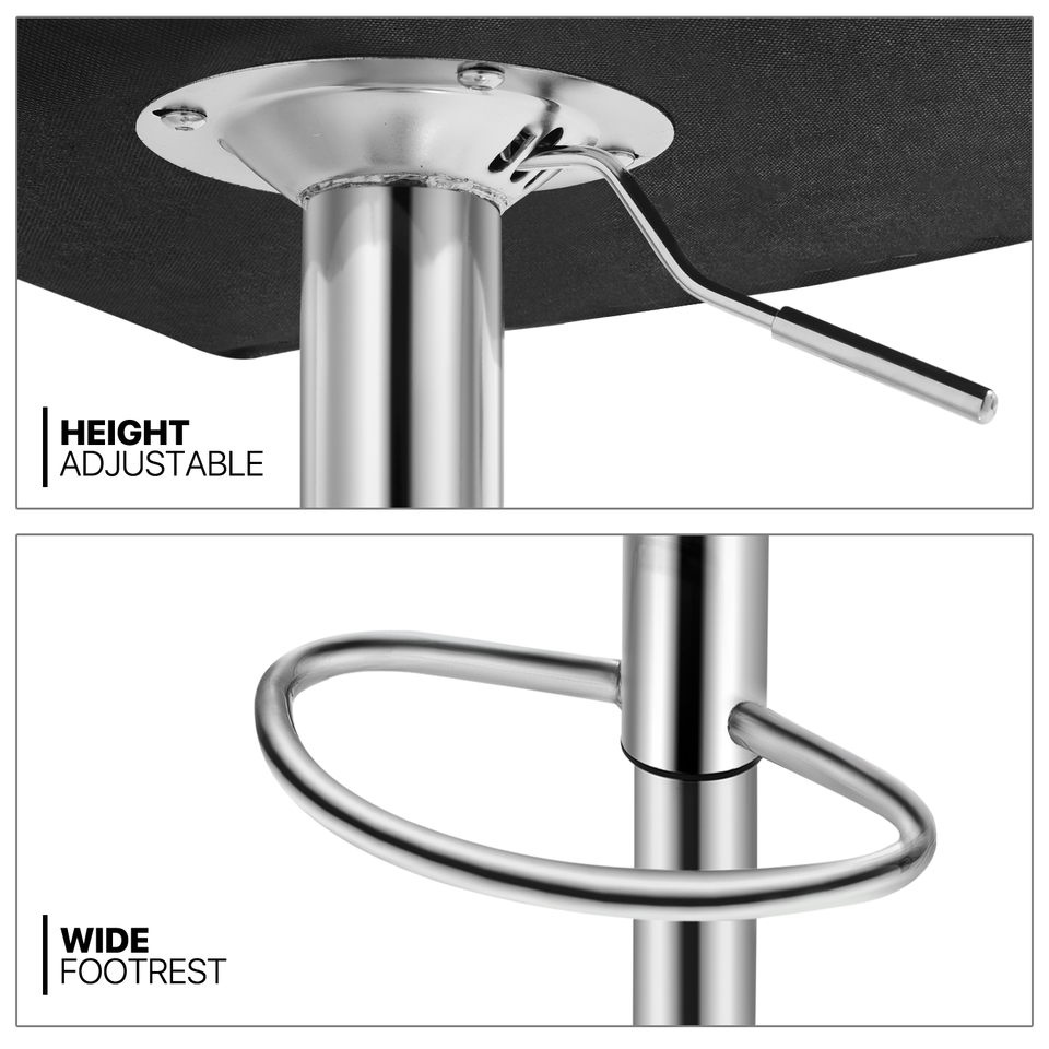 Set of 2 Modern Leather Swivel Bar Stool Adjustable Kitchen Counter ...