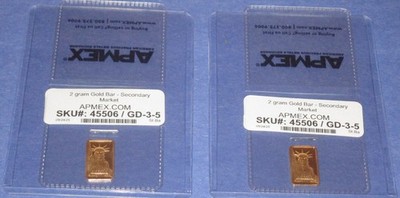 Credit Suisse 2 Gram 1985 Statue of Liberty gold bar in Apmex flip | eBay