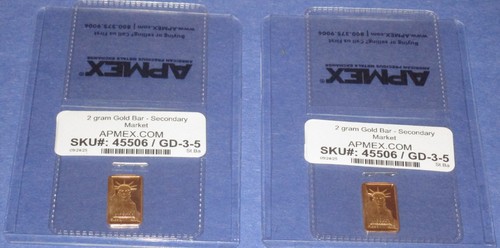 Credit Suisse 2 Gram 1985 Statue of Liberty gold bar in Apmex flip | eBay