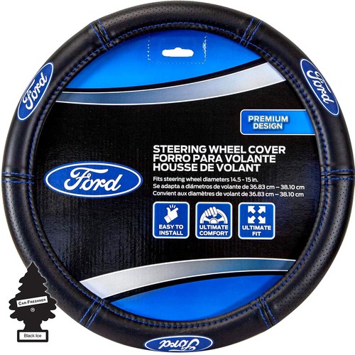 15" Ford Steering Wheel Cover Bundle Set– Premium Deluxe High-Contrast ...