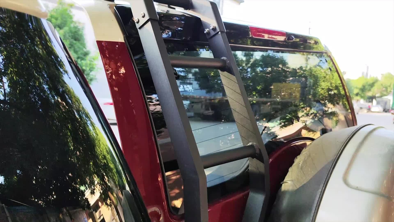 Back Rear Tail Door Roof Ladder Rack Climb For Toyota FJ Cruiser 2007 ...