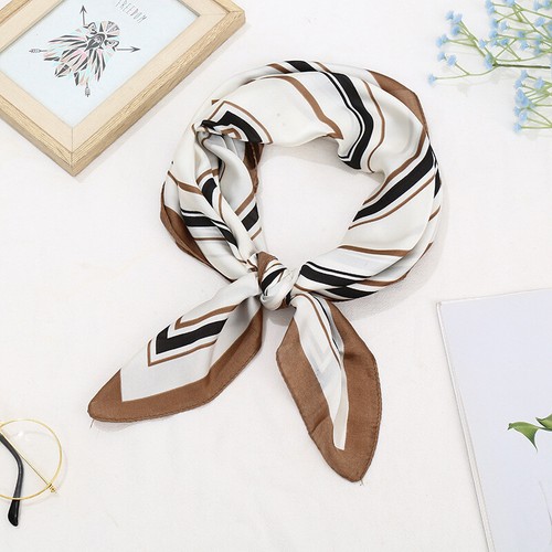 Women Elegant 27in Square Silk Feel Satin Scarf Head Neck Hair Tie ...