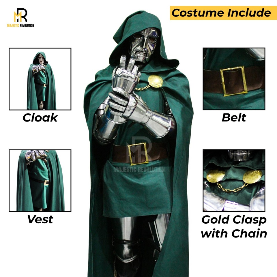 Doctor Doom Costume Cosplay Doctor Doom Outfit with Cloak & Chain Set ...