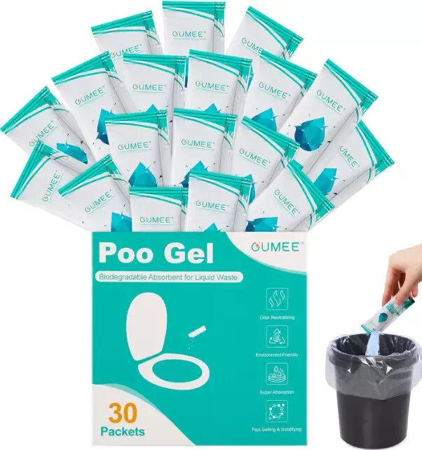 30 PACK Poo Gel for Portable Toilet, Camping Toilet Powder for Potty ...
