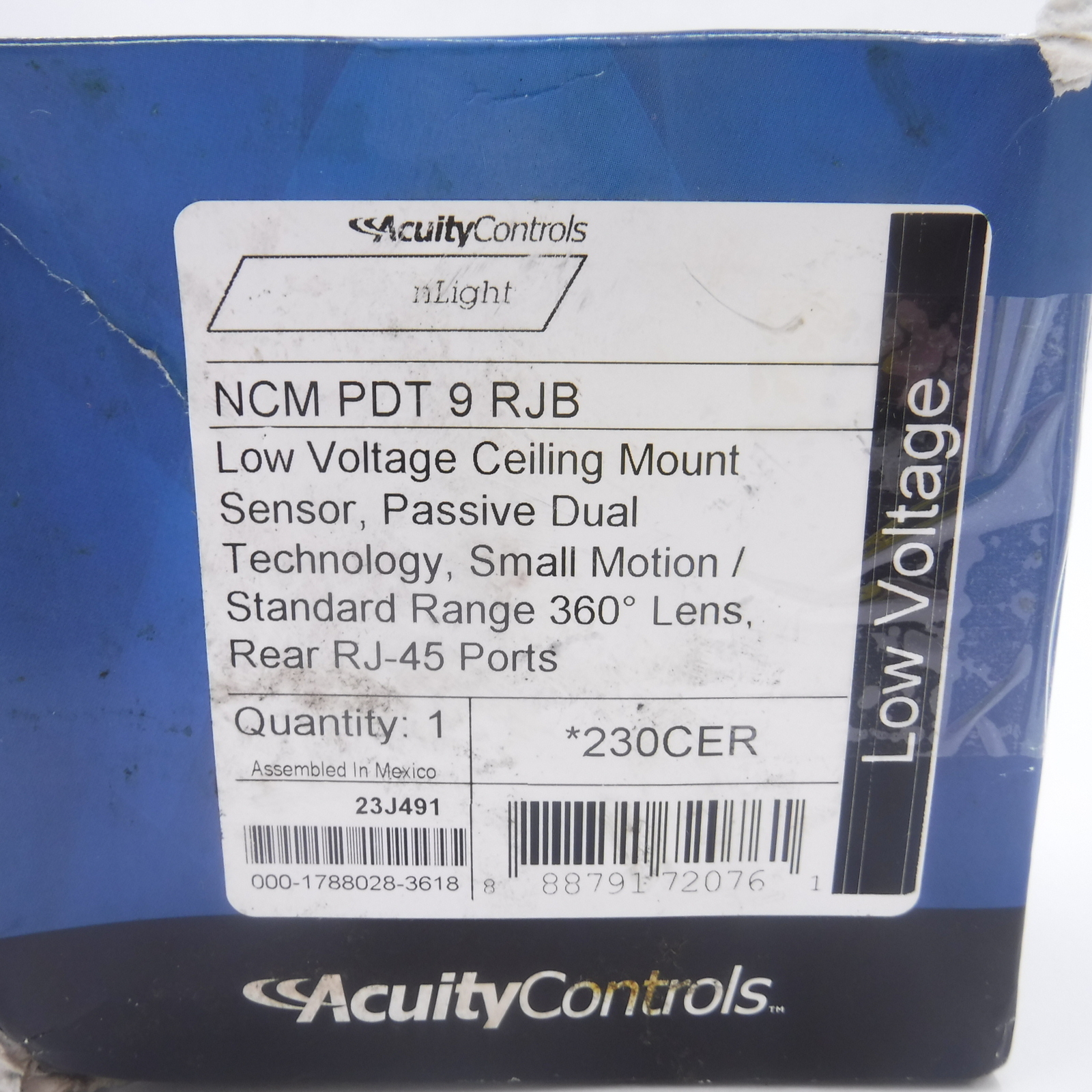 Acuity Brands Low Voltage Ceiling Mount Sensor - White (NCM PDT 9 RJB ...