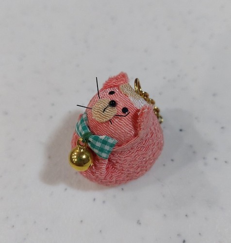 Japanese Cat Kitty Made In Japan Import Pink Floral Bell Sakura Charm ...