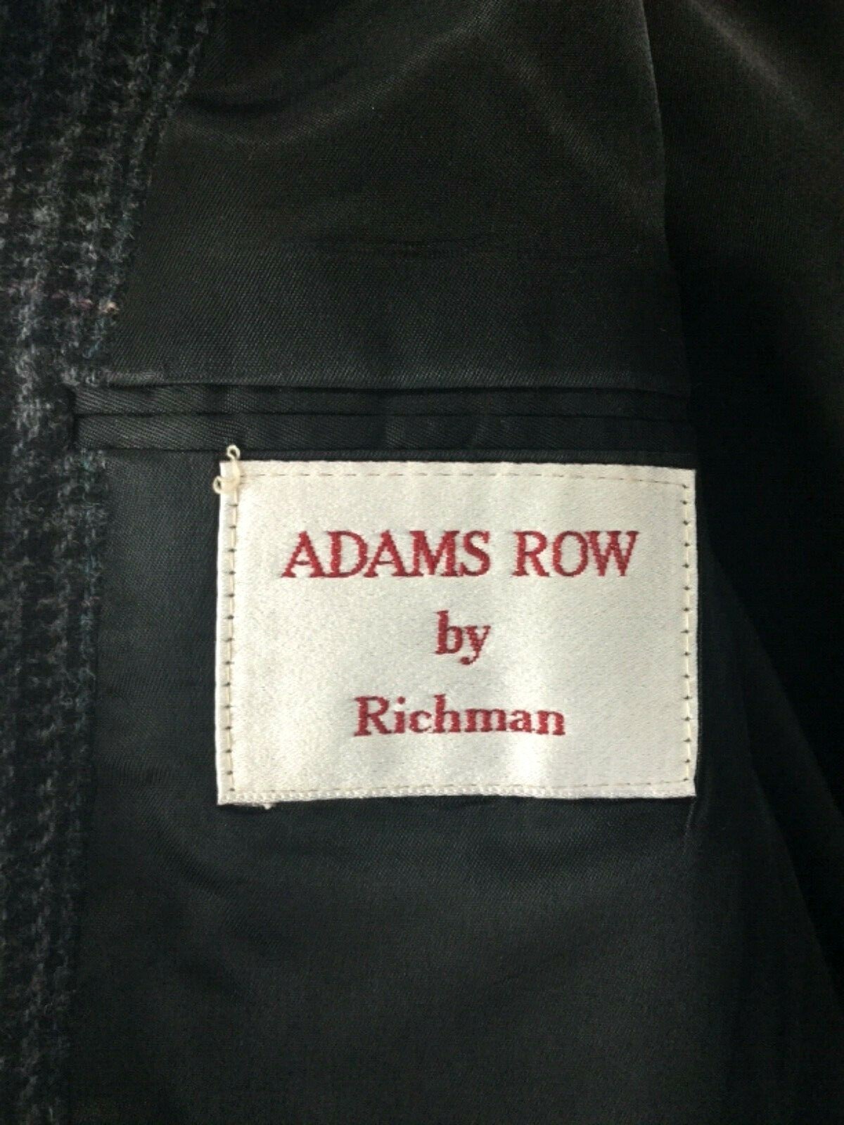 ADAMS ROW Men's Medium 40 R Wool Gray & Black Glen Plaid Sport Coat ...