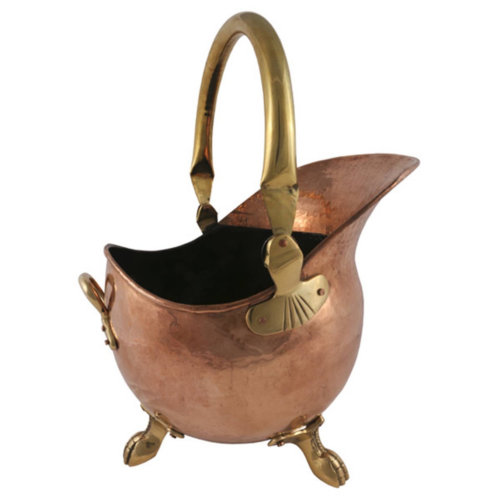 IMPERIAL HEAVY DUTY COAL SCUTTLE BUCKET SOLID BRASS / COPPER CLAW FEET ...